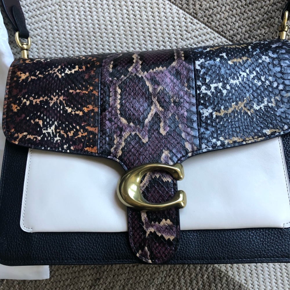 Rare! Coach Tabby Purse Black With Python - Gem
